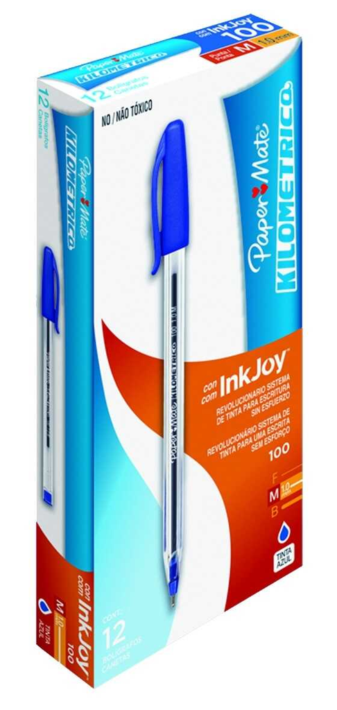 Pluma Papermate Kilometrico Inkjoy 100 C/Tapa Punto Medio Azul | My Website